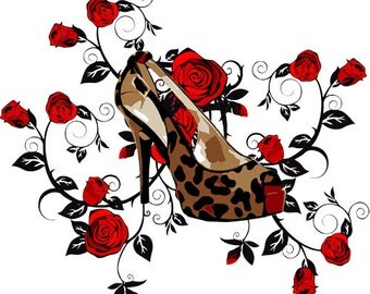 Red leopard heels | Etsy