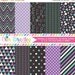 Purple and Blue Digital Scrapbook Papers Alphabet Pattern