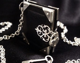 Sterling Silver Locket Necklace Antique Style Castle Door