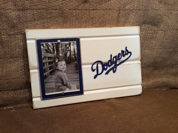 Los Angeles LA Dodgers picture frame holds 4x6 by KDCobbleShop