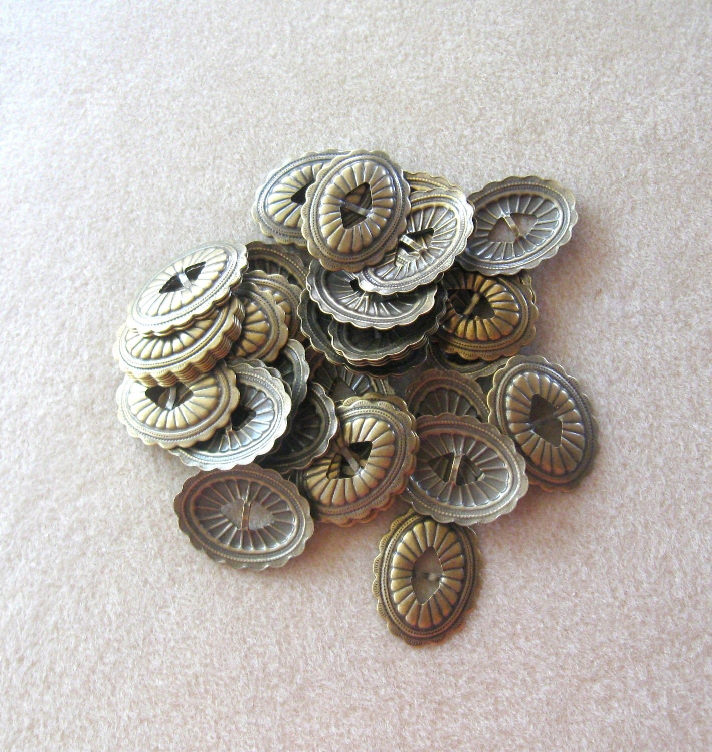 Antiqued Brass Concho Finding Western Wear by CatsBeadKitsandMore