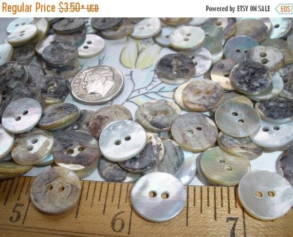 Bulk MOP Shell Buttons Natural 13mm 20L 1/2 Pearly by kabooco