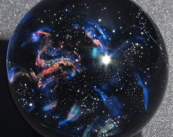 Red Velvet Nebula Glass Marble by SCGlassStudio on Etsy