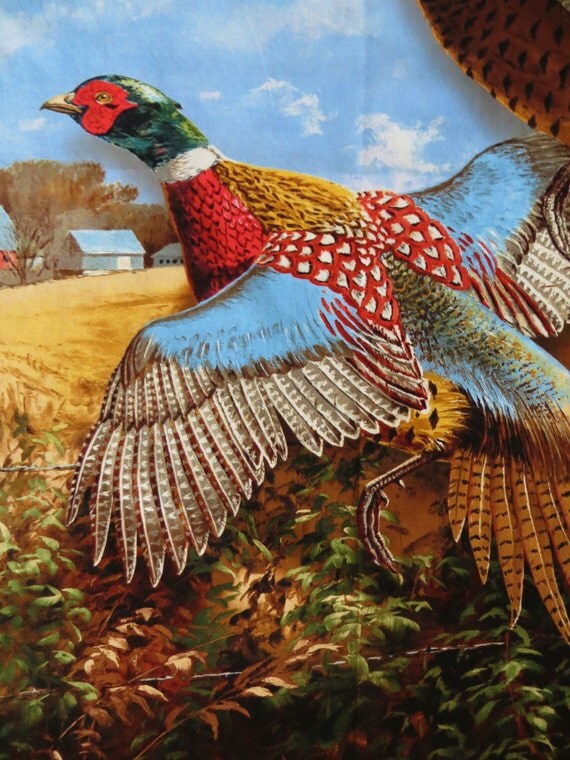Pheasant Fabric Panel Crested Ringneck Wild Wings David
