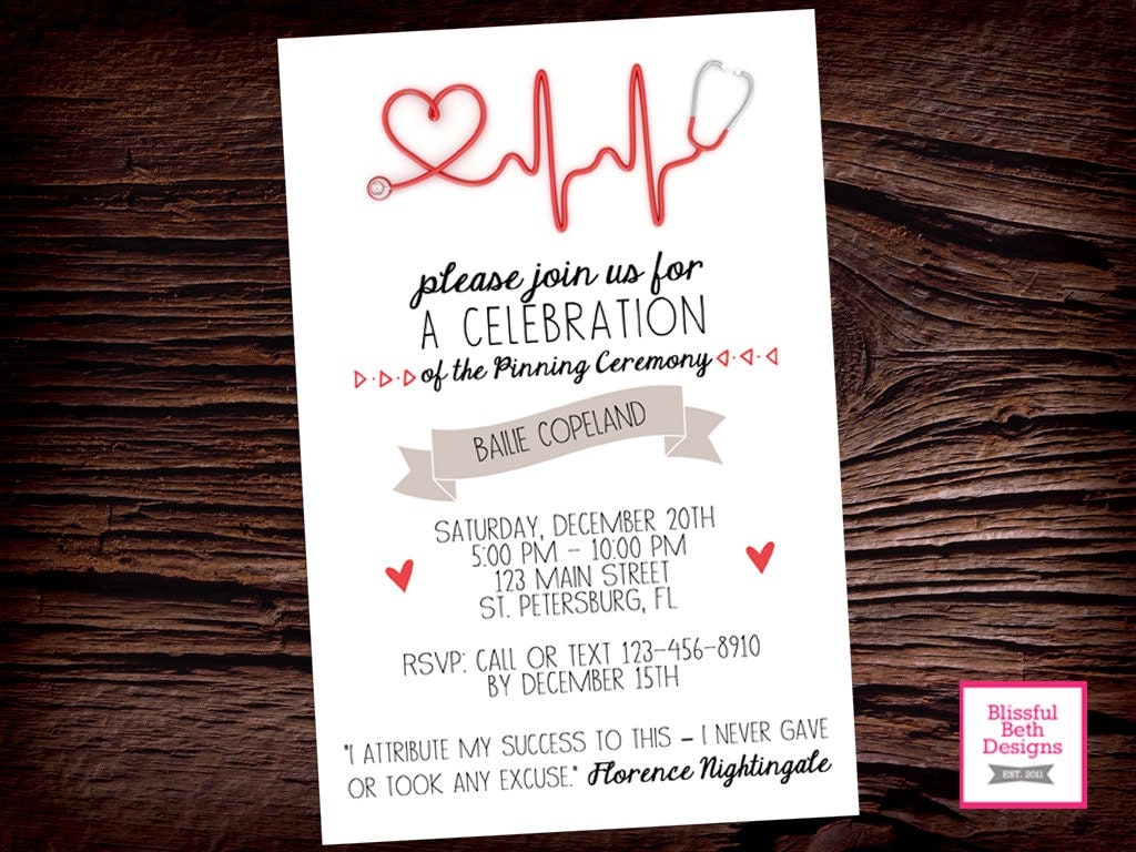 PINNING CEREMONY INVITATION Modern Pinning Ceremony