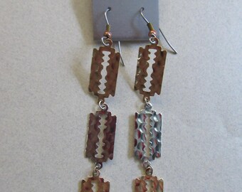 Razor blade earrings | Etsy