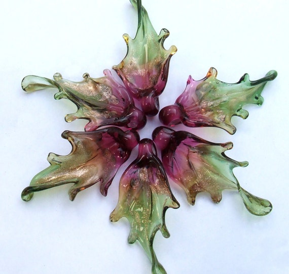 Lampwork Glass Fairy Wings for Jewelry Making Set of 6