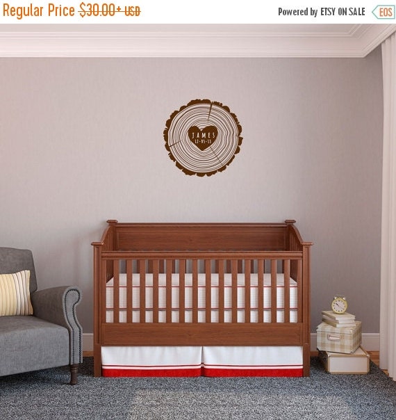 SPRING SALE Personalized Carved Tree Stump Wall by danadecals