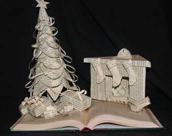 Items similar to ooak original art tree book sculpture clay paper book ...