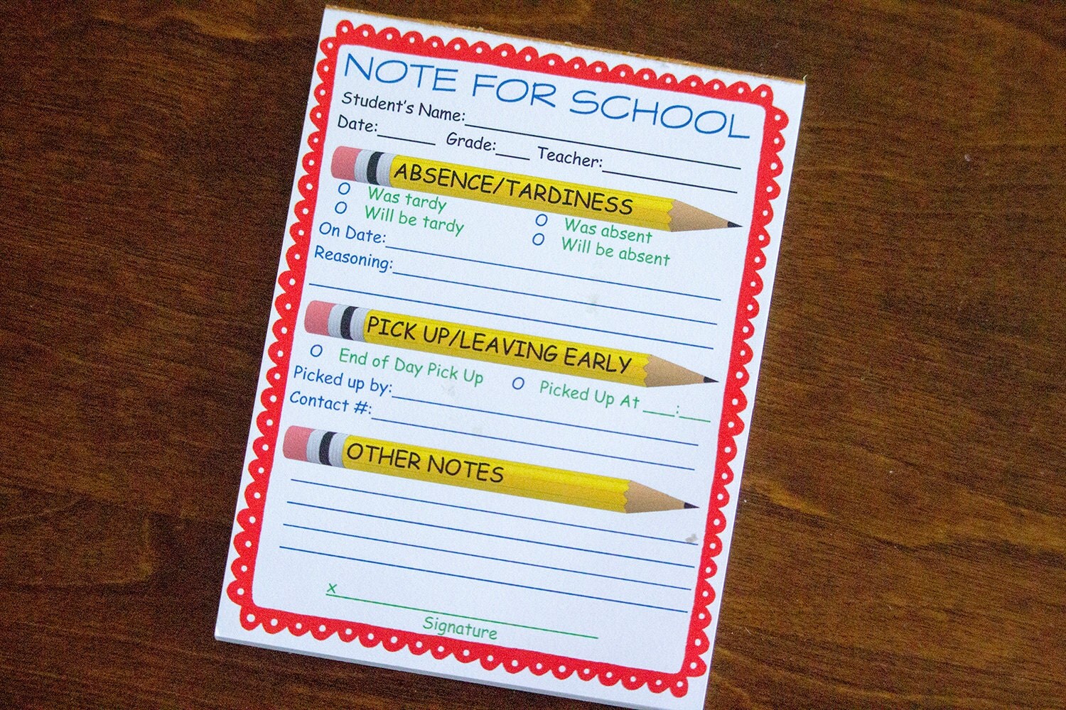 Note for School 50 page notepad School Notepad Notes for