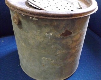 Items similar to ON SALE Galvanized Metal Minnow Bucket, Rustic Fishing ...