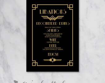 Art deco menu | Etsy
