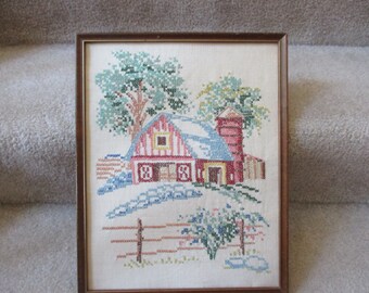 Barn cross stitch | Etsy
