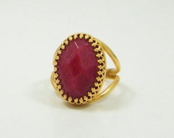 Ruby gold ring | Etsy