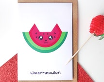 Unique watermelon card related items | Etsy