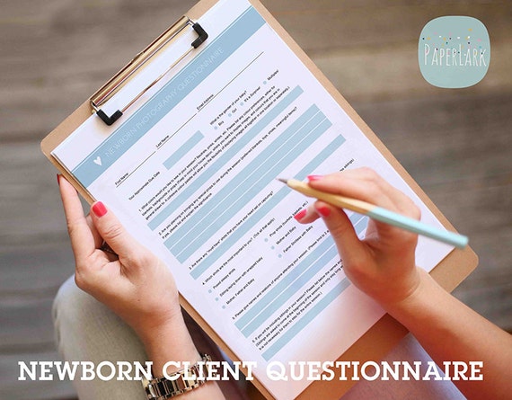 Newborn Questionnaire Client Questionniare Photoshop Template