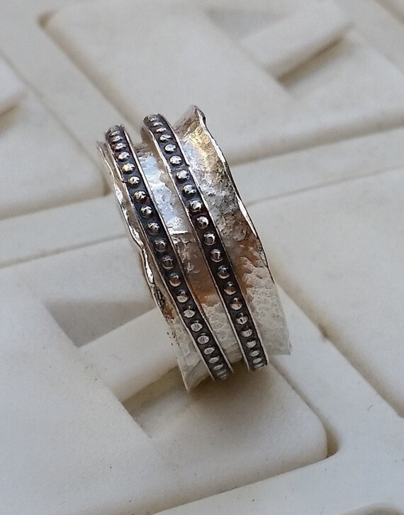 Silver Spinner Ring Sterling Silver Ring Spinners Wedding
