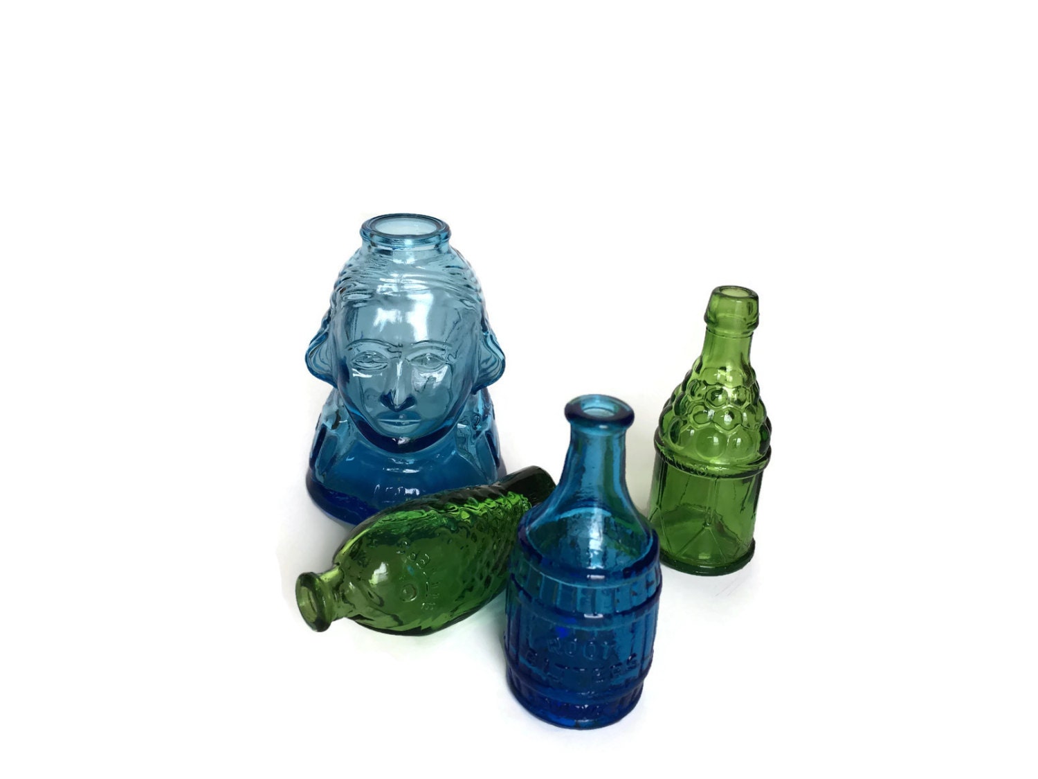 Wheaton Glass Bottle Collection Instant Display Set Of 4
