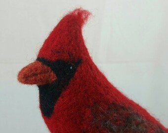 Needle felt cardinal | Etsy