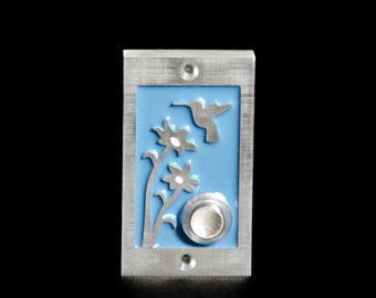 Hummingbird Doorbell with Lighted Button by ModishMetalArt on Etsy
