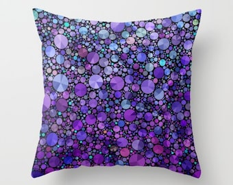 Beautiful Throw Pillow teal and purple by ArtfullyFeathered