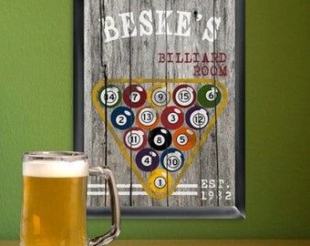 Unique billiard signs related items | Etsy