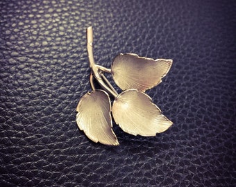 Sterling leaf pin | Etsy