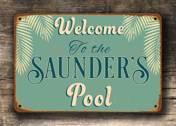 CUSTOM POOL SIGN Customizable Pool Signs Vintage style Pool