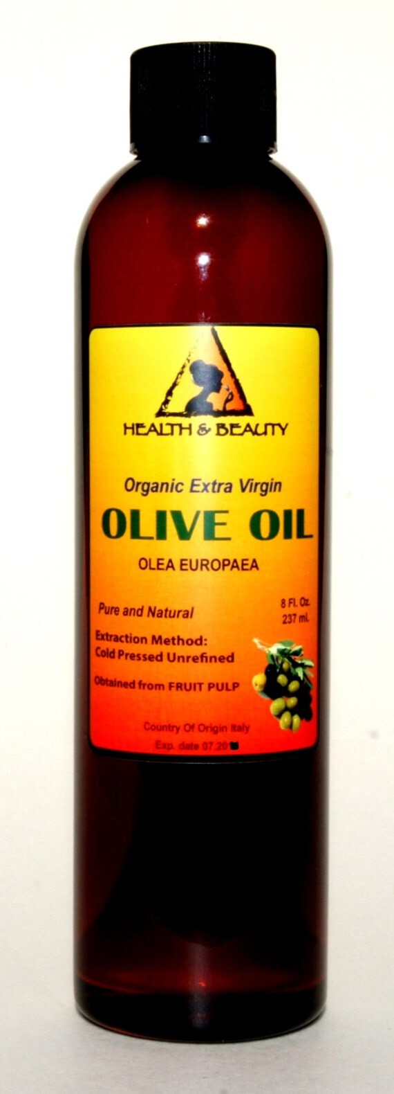 8 oz OLIVE OIL Extra VIRGIN Organic Carrier Cold by HBOilsCenter