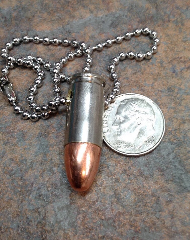 Rear view mirror charm 9mm bullet to hang in car bullet