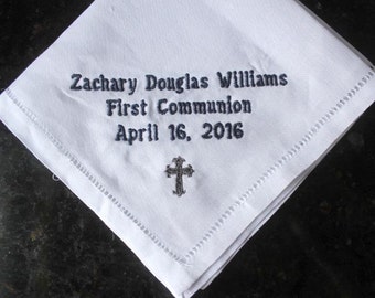 First communion gift boy communion memento embroidered