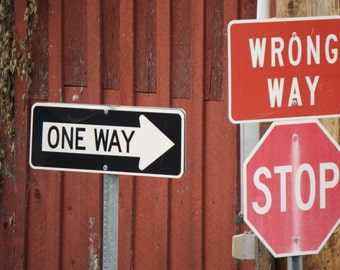 Wrong way sign | Etsy