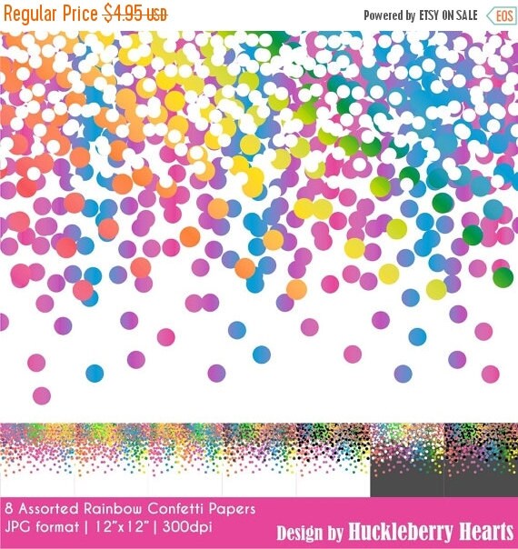 80% OFF SALE Confetti Paper Confetti by HuckleberryHearts on Etsy