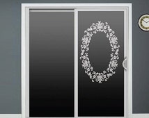 SALE Flowers Spirals Glass Door Decals Oval Sliding Door Decal Door ...
