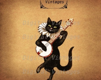 Unique banjo cat related items | Etsy