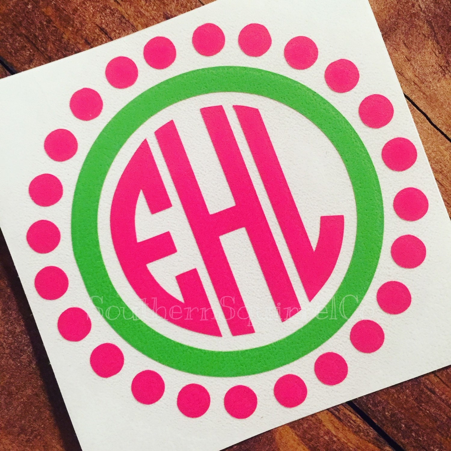 Circle Dot Monogram Monogram Decal Circle Monogram Car