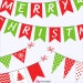 Christmas bunting banners clipart. Digital clip art.