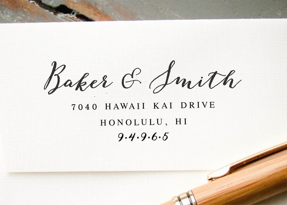 Two Last Names Address Stamp Self-Inking Custom Rubber Stamp