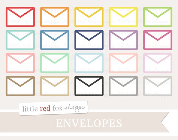 Envelope Clipart Office Clip Art Mail Letter Stationery Color