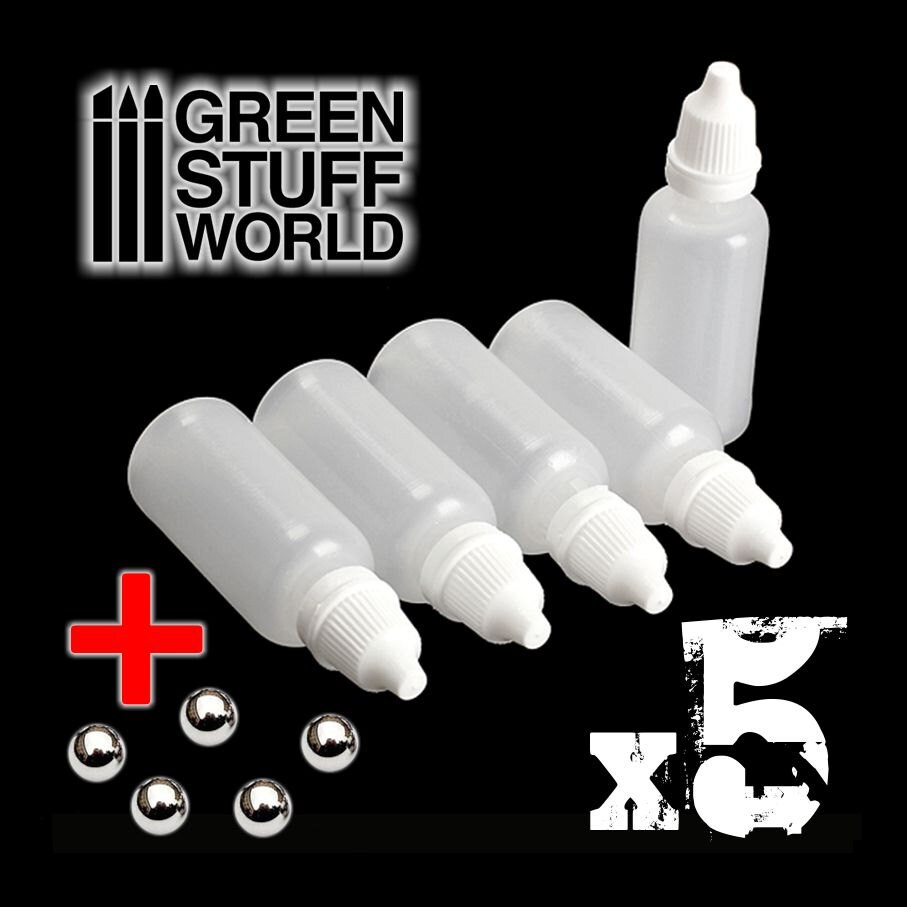 5x Spare Paint Pots Paint Jars with MIXING BALLS for mixes