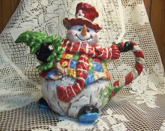 Snowman teapot | Etsy
