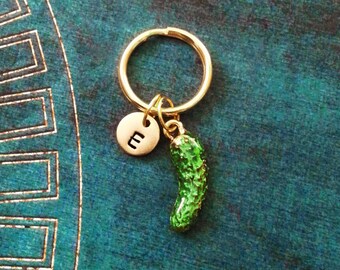Chili Pepper Keychain VERY SMALL Hot Peppers Keyring Initial