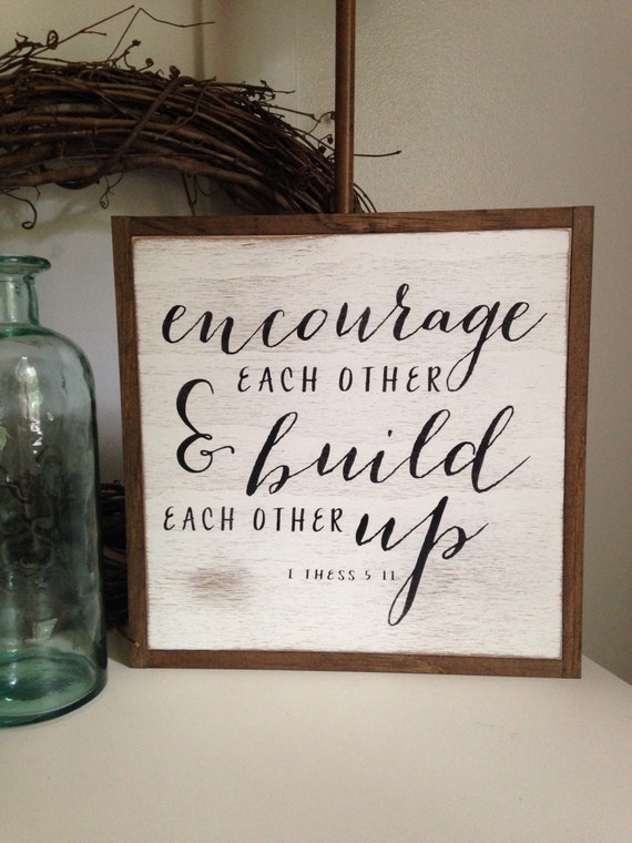 ENCOURAGE 1'X1' sign distressed wooden sign