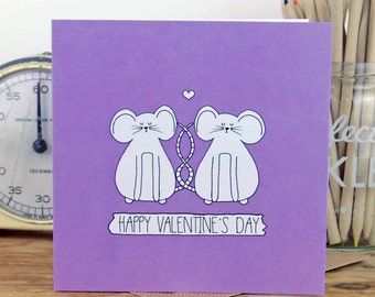 Mouse valentine card | Etsy