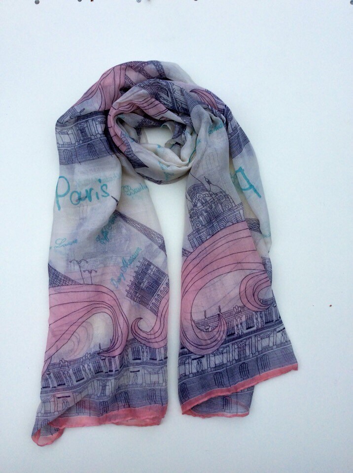 Paris scarf parisian gift scarf french gift shawl empathy