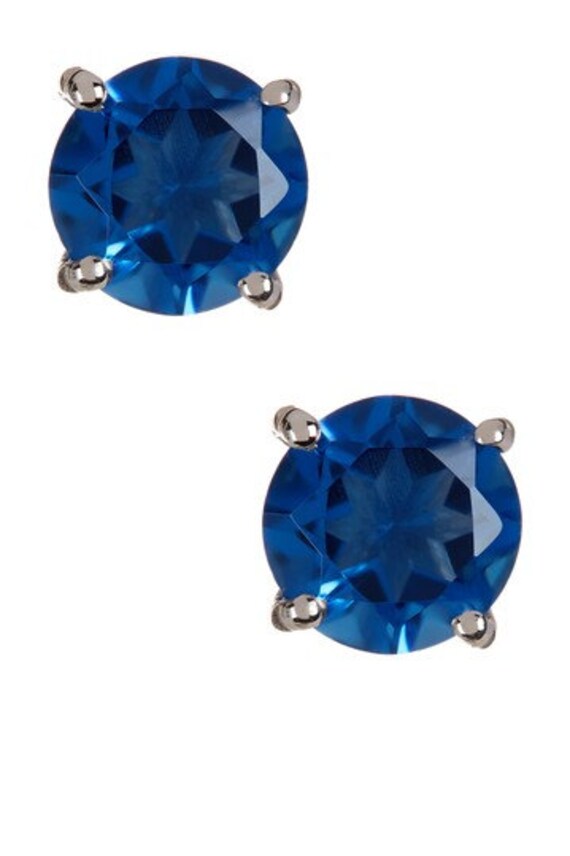 925 Sterling Silver Blue Sapphire Stud Earring by Amitbardia 925 Sterling Silver Blue Sapphire Stud Earring by Amitbardia