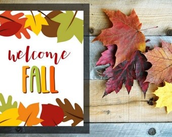 Fall leaves print | Etsy