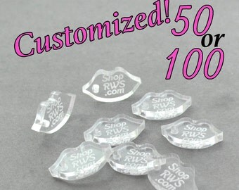 CUSTOM JEWELRY TAGS Clear Laser Cut Acrylic Personalized