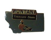 Items similar to MONTANA Treasure STATE vintage enamel pin cloisonne on ...