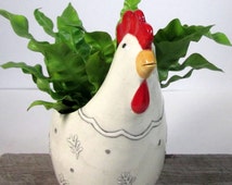Popular items for rooster planter on Etsy